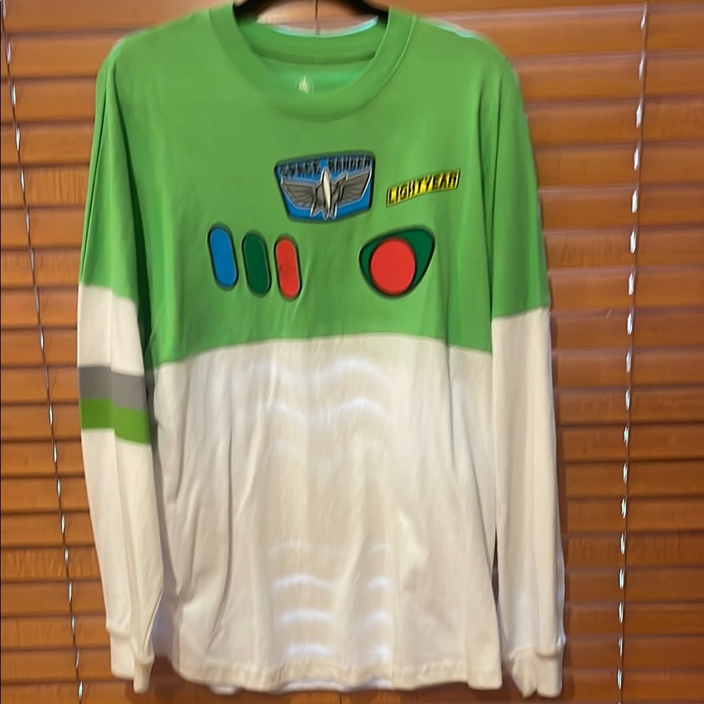 Disney Buzz Lightyear Green And White Long Sleeve Shi… - Gem